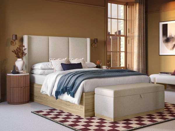 Upholstered ottoman storage bed store